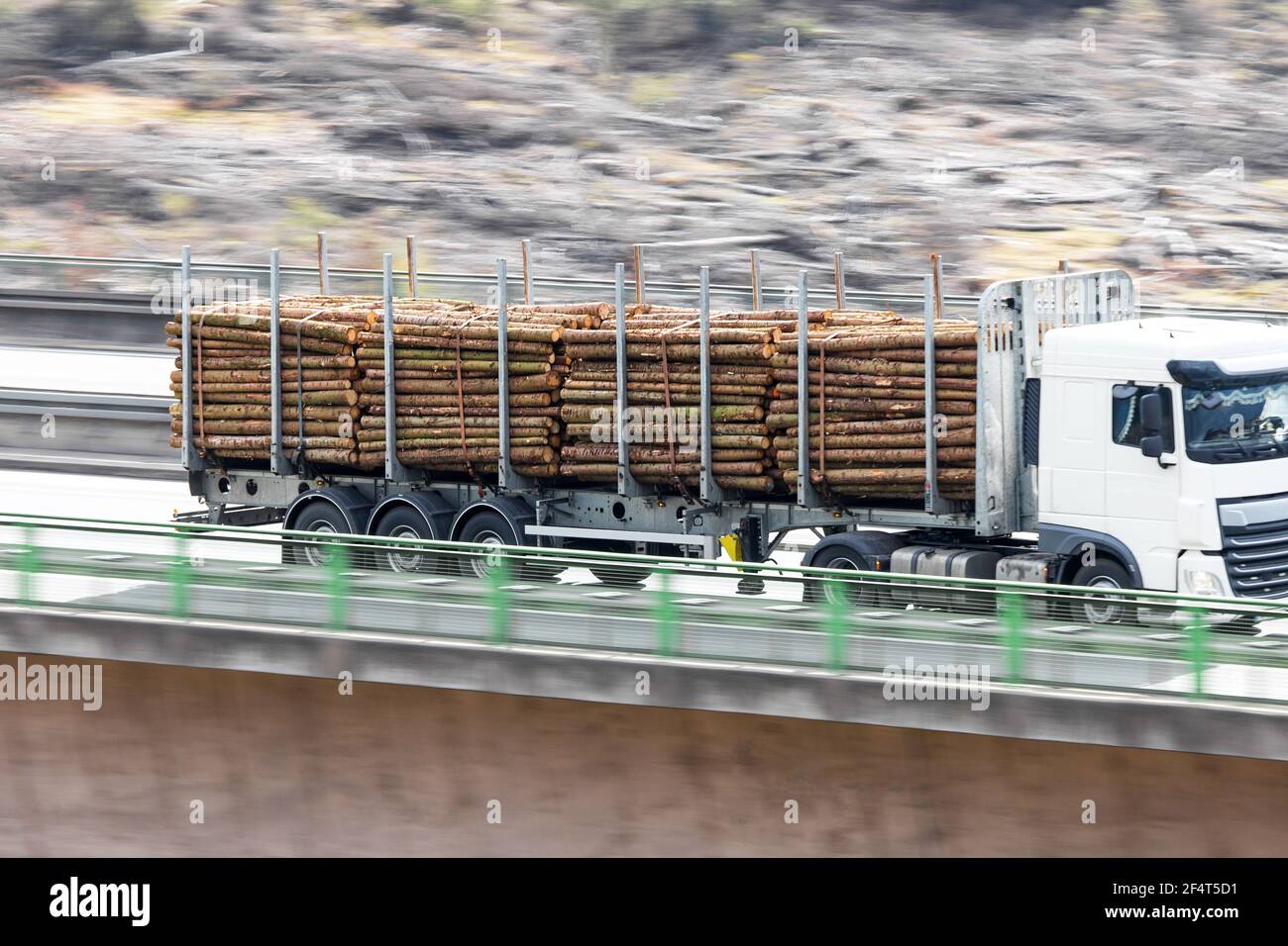 a timber truck on the highway Stock Photo - Alamy