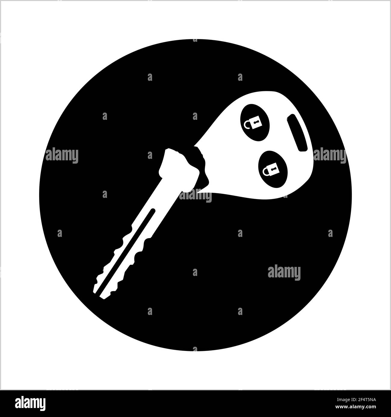 Broken Car Key with Alarm Vector Illustration Stock Vector Image & Art ...
