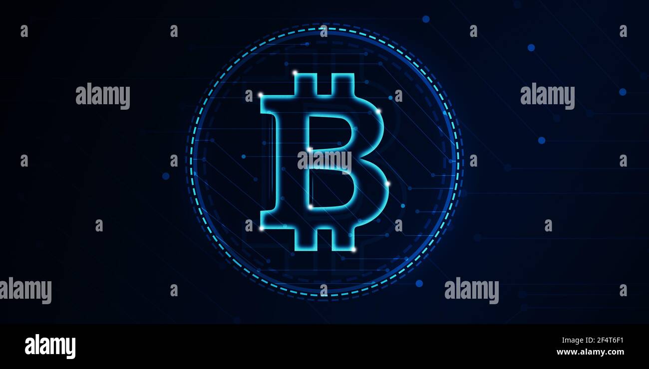 Modern Blue Beautiful technological cryptocurrency background with ...