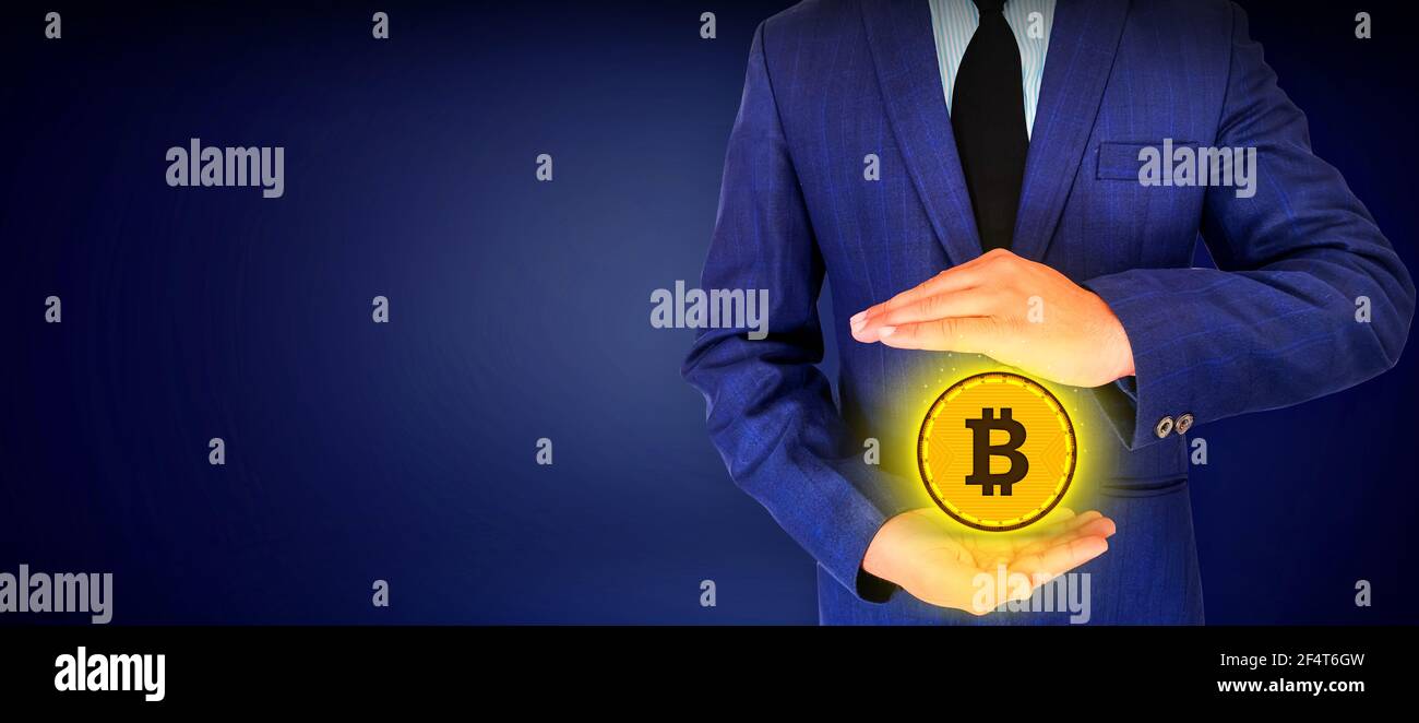 Bitcoin Poster Style Abstract banner concept with free text copy space ...