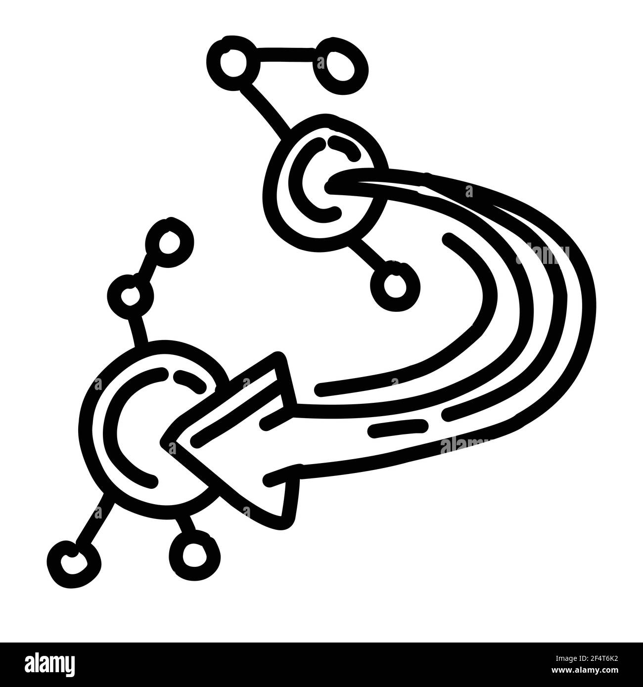 Business connection hand drawn icon design, outline black, doodle icon ...