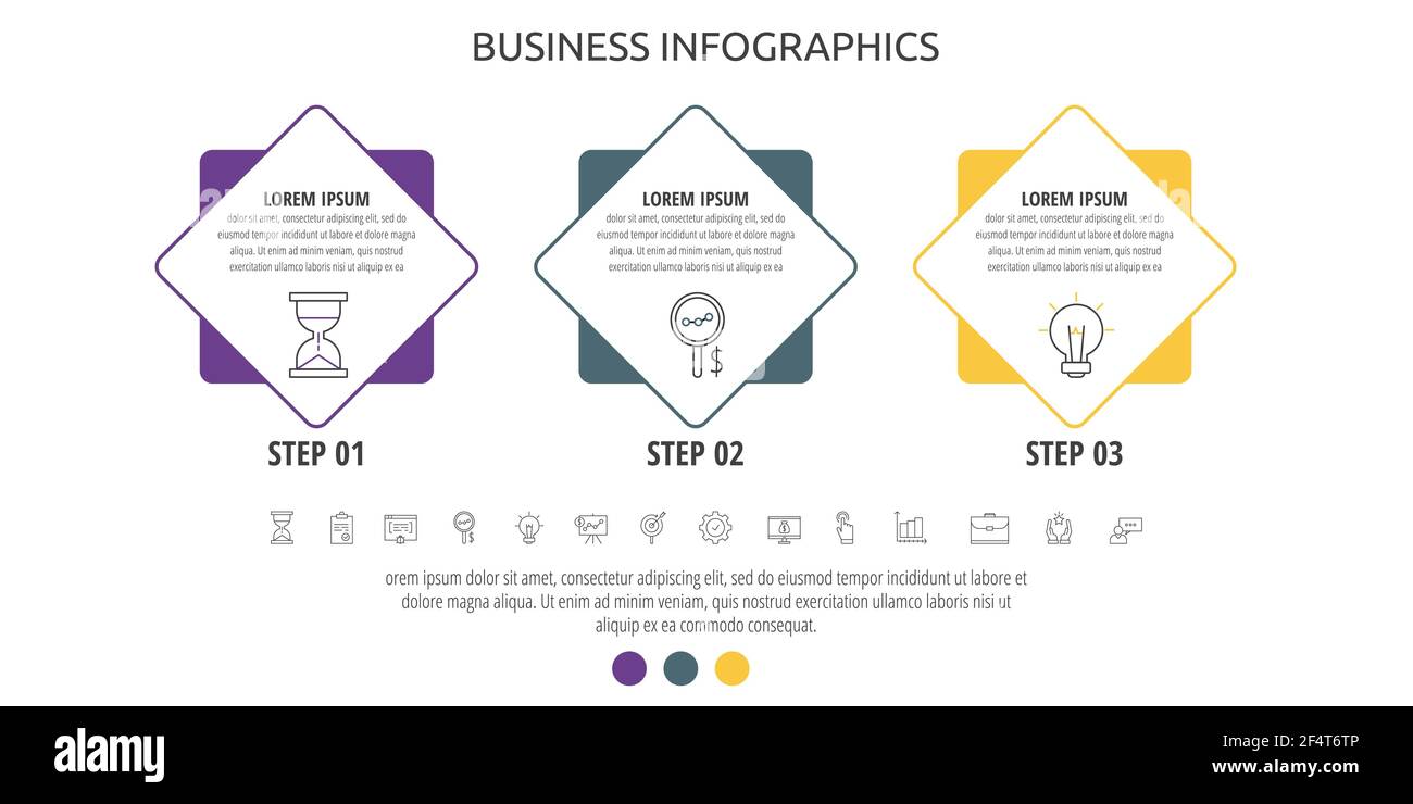 Vector business infographic label with rhombus for three label, diagram ...
