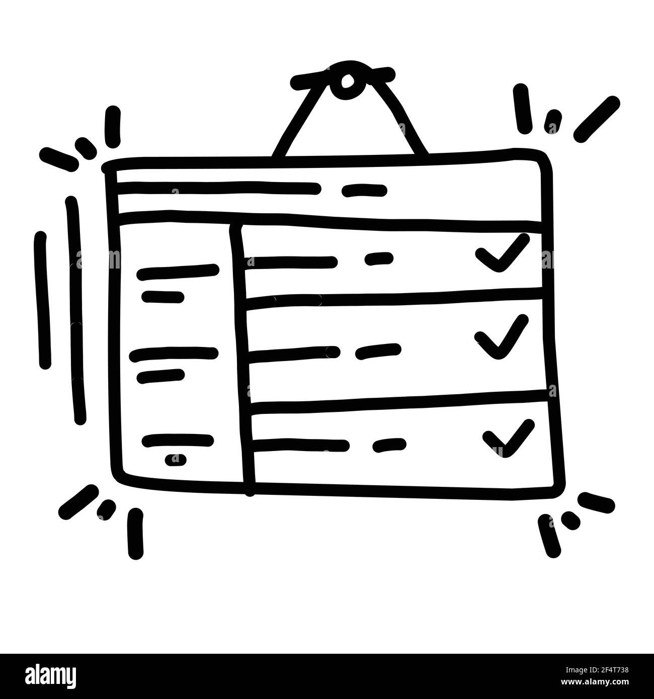 Business task hand drawn icon design, outline black, doodle icon ...