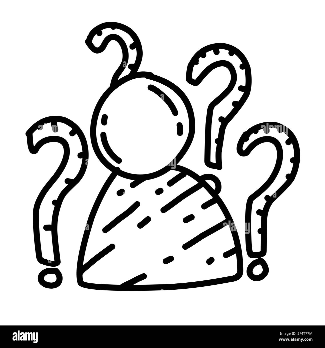 Business asking hand drawn icon design, outline black, doodle icon ...