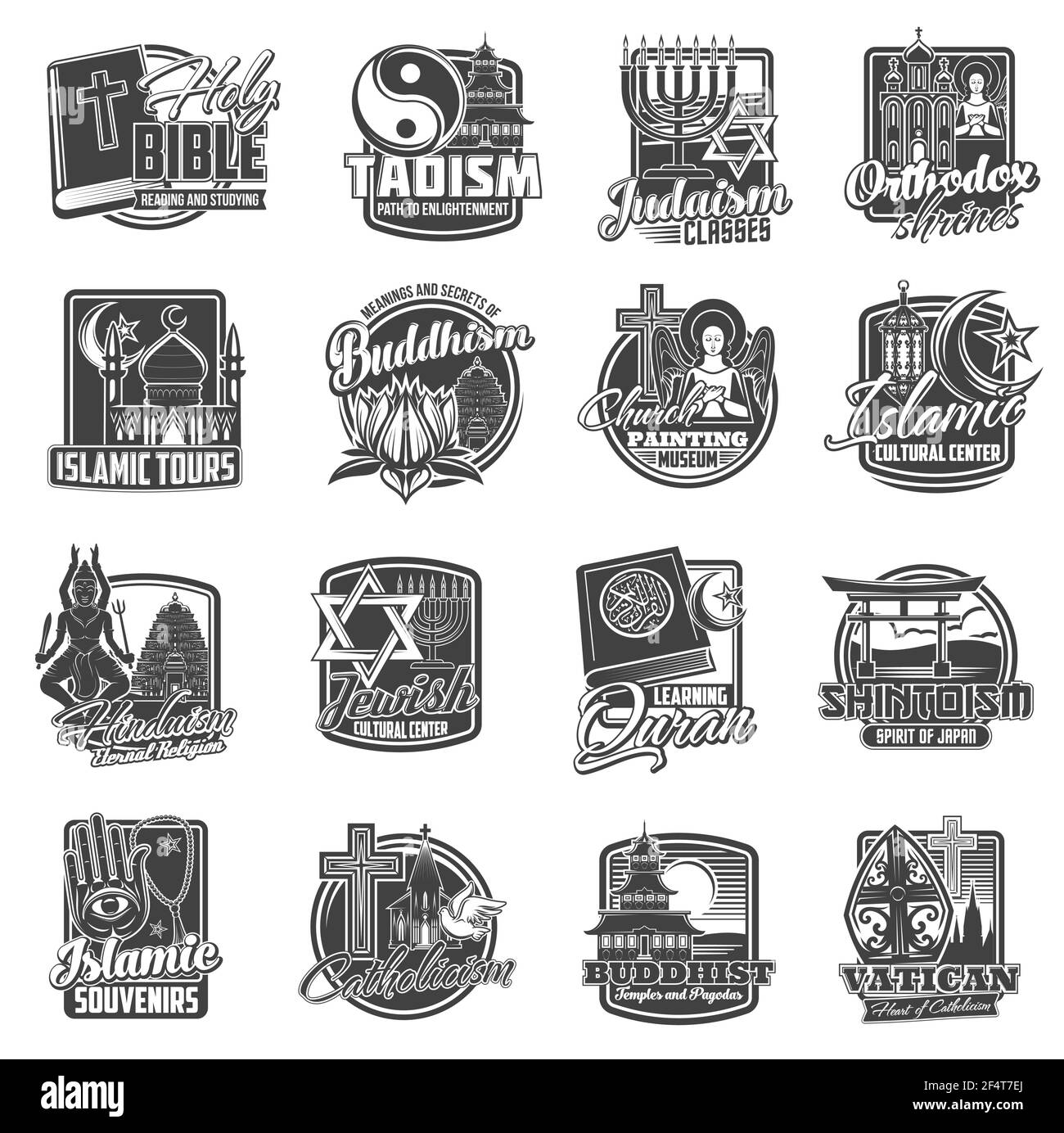 Religions of world, religious symbols of Christianity Catholicism ...