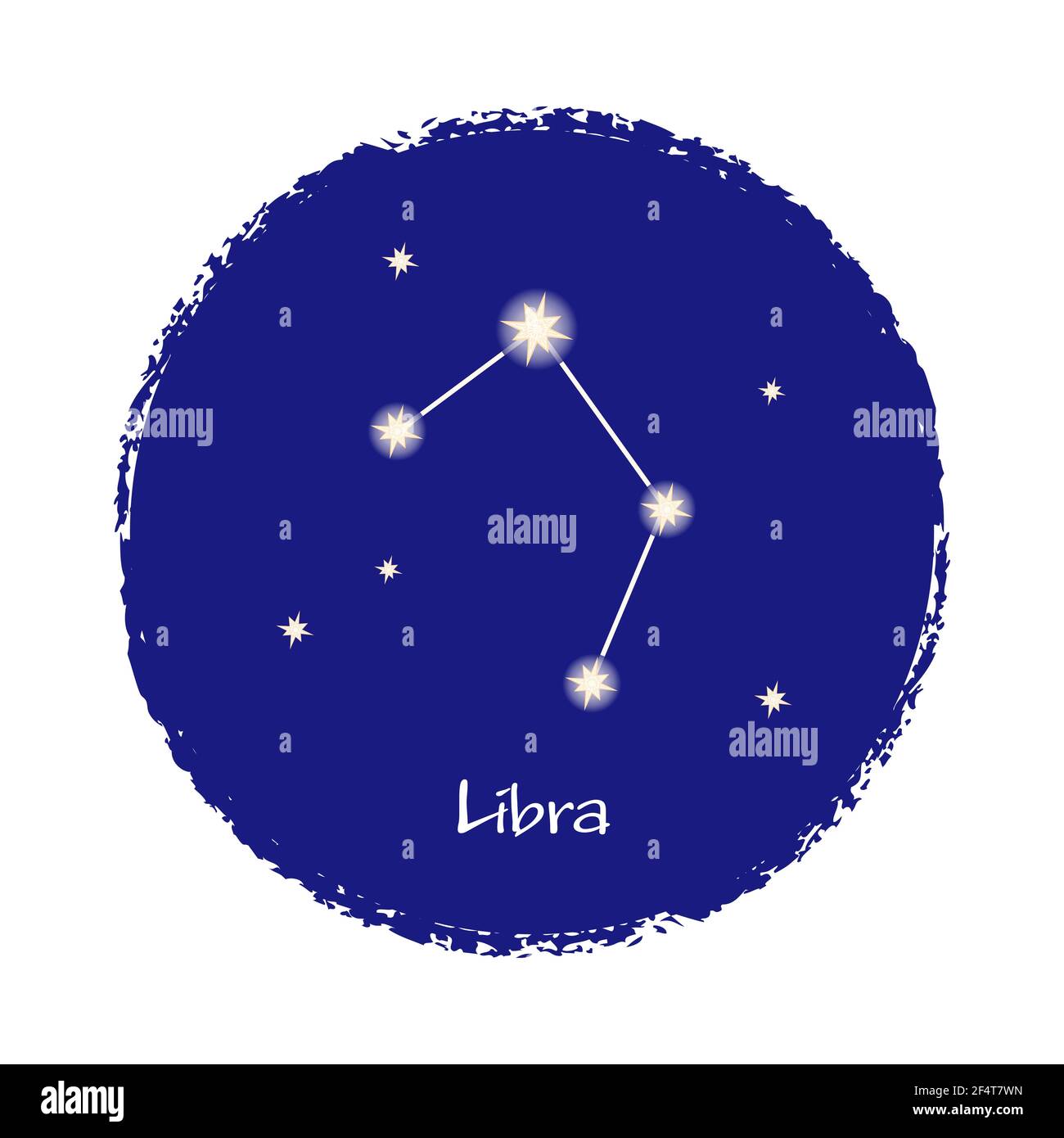 Libra zodiac constellation sign on dark background. Shining stars in ...