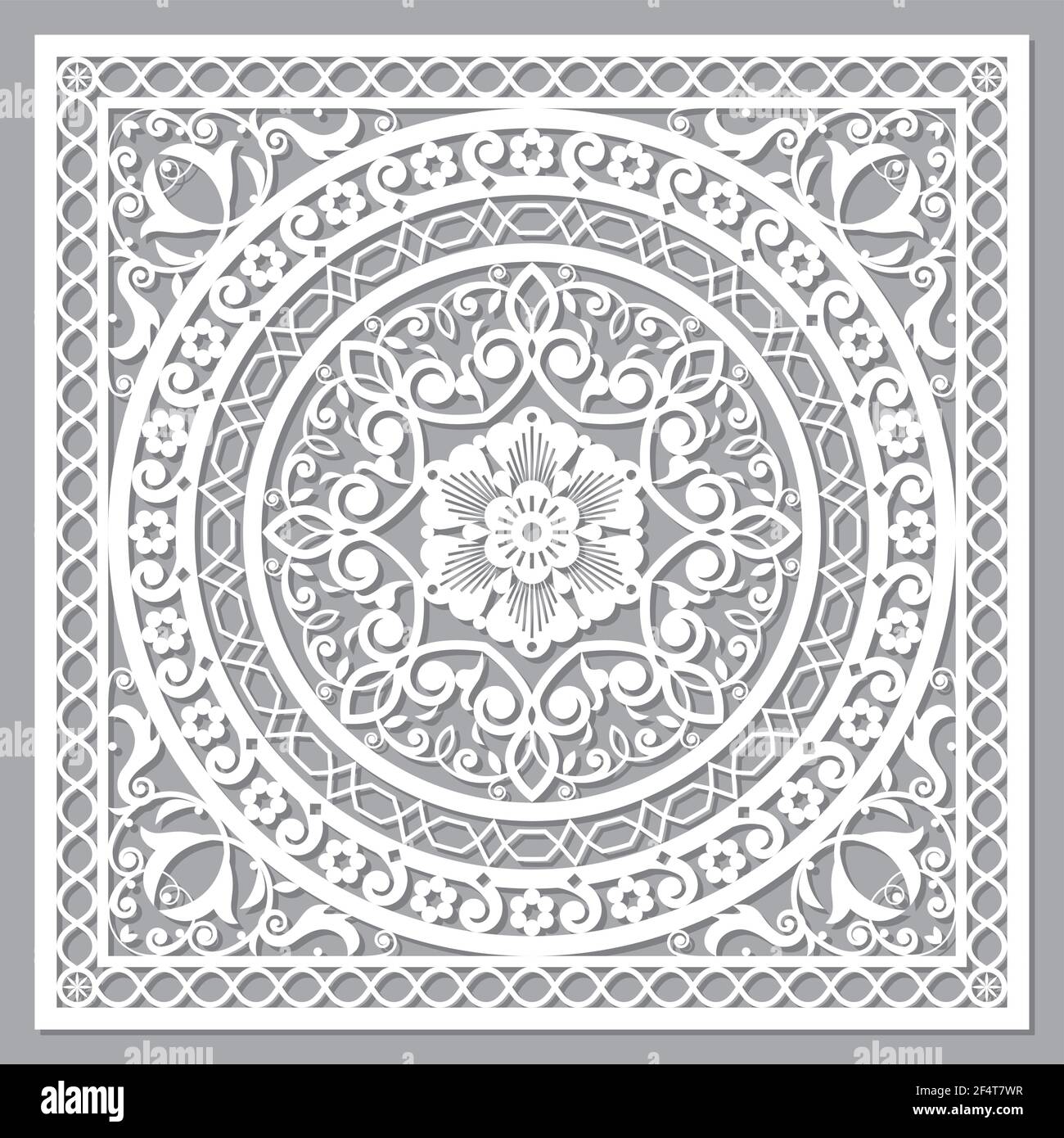 Moroccan vector mandala design inspired by the oriental carved wood ...