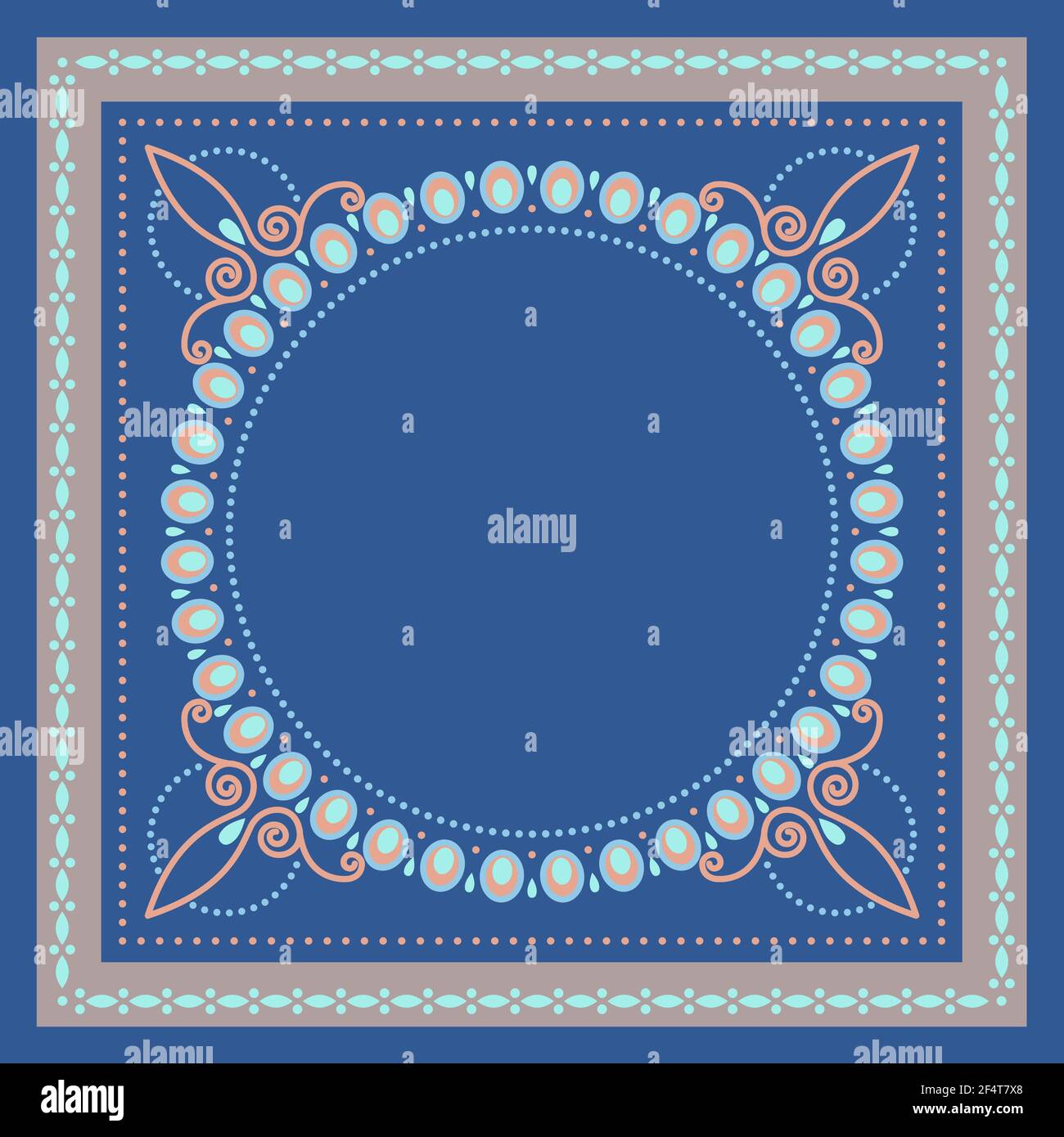 Beautiful round and square frame. Festive design. Vintage border ...