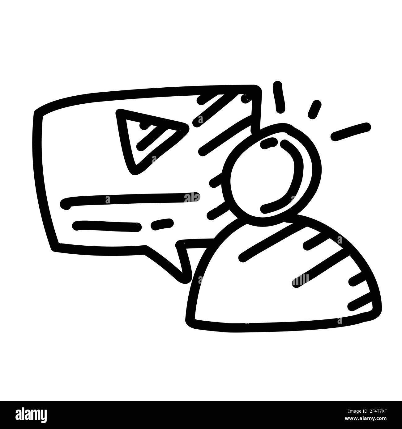 Business presentation hand drawn icon design, outline black, doodle icon, vector icon Stock ...