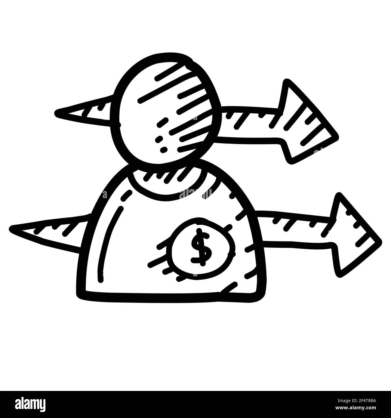 Business visitor hand drawn icon design, outline black, doodle icon, vector icon Stock Vector ...