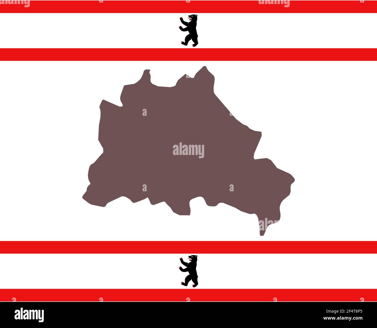 Map of Berlin on background with flag Stock Photo - Alamy