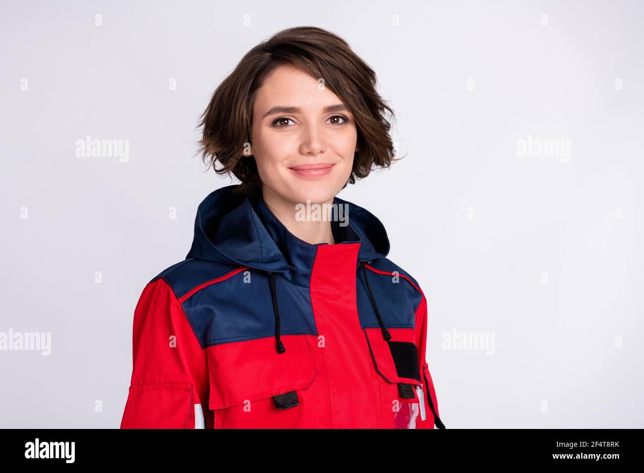 Photo of young happy beautiful cute lovely woman paramedic in uniform ...