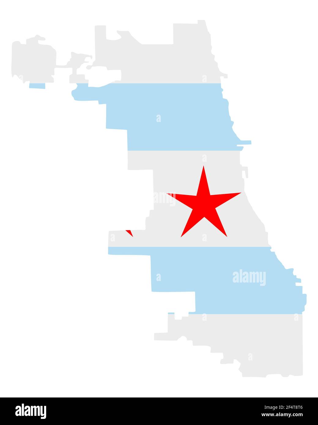 Flag in map of Chicago Stock Photo - Alamy