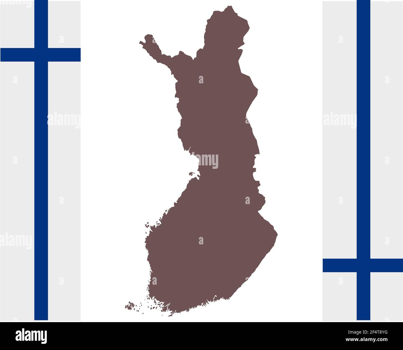 Map of Finland on background with flag Stock Photo - Alamy