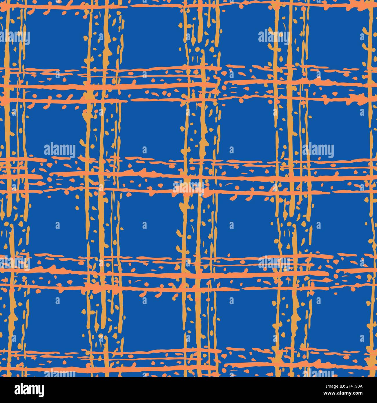 Modern grunge plaid effect vector seamless pattern background. Neon ...