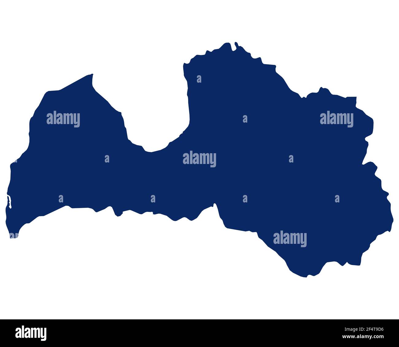 Map of the Latvia in blue colour Stock Photo - Alamy