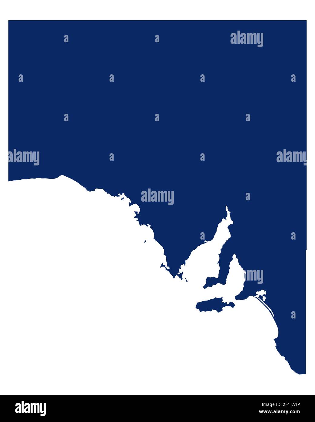 Map of South Australia in blue colour Stock Photo - Alamy