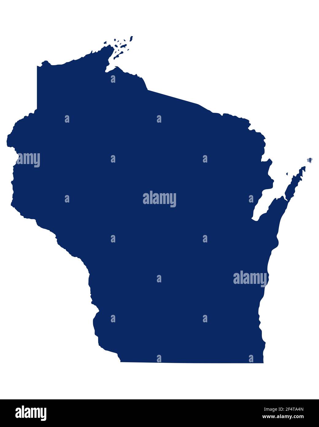 Map of Wisconsin in blue colour Stock Photo - Alamy