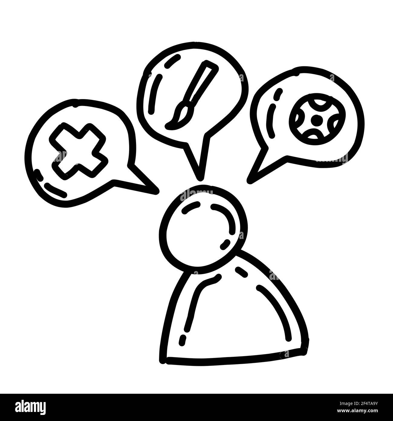 Business skill hand drawn icon design, outline black, doodle icon, vector icon Stock Vector ...