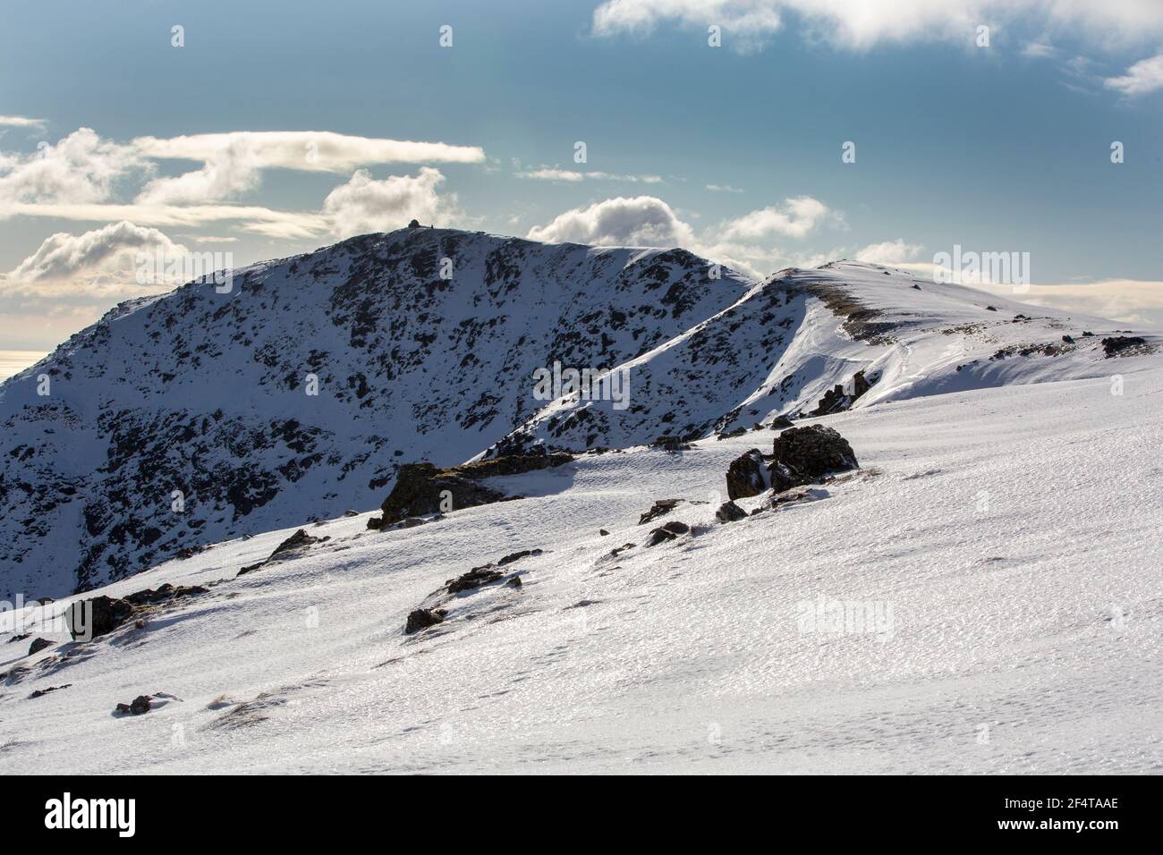 Winter conditions on Coniston Old Man, Lake District, UK Stock Photo ...