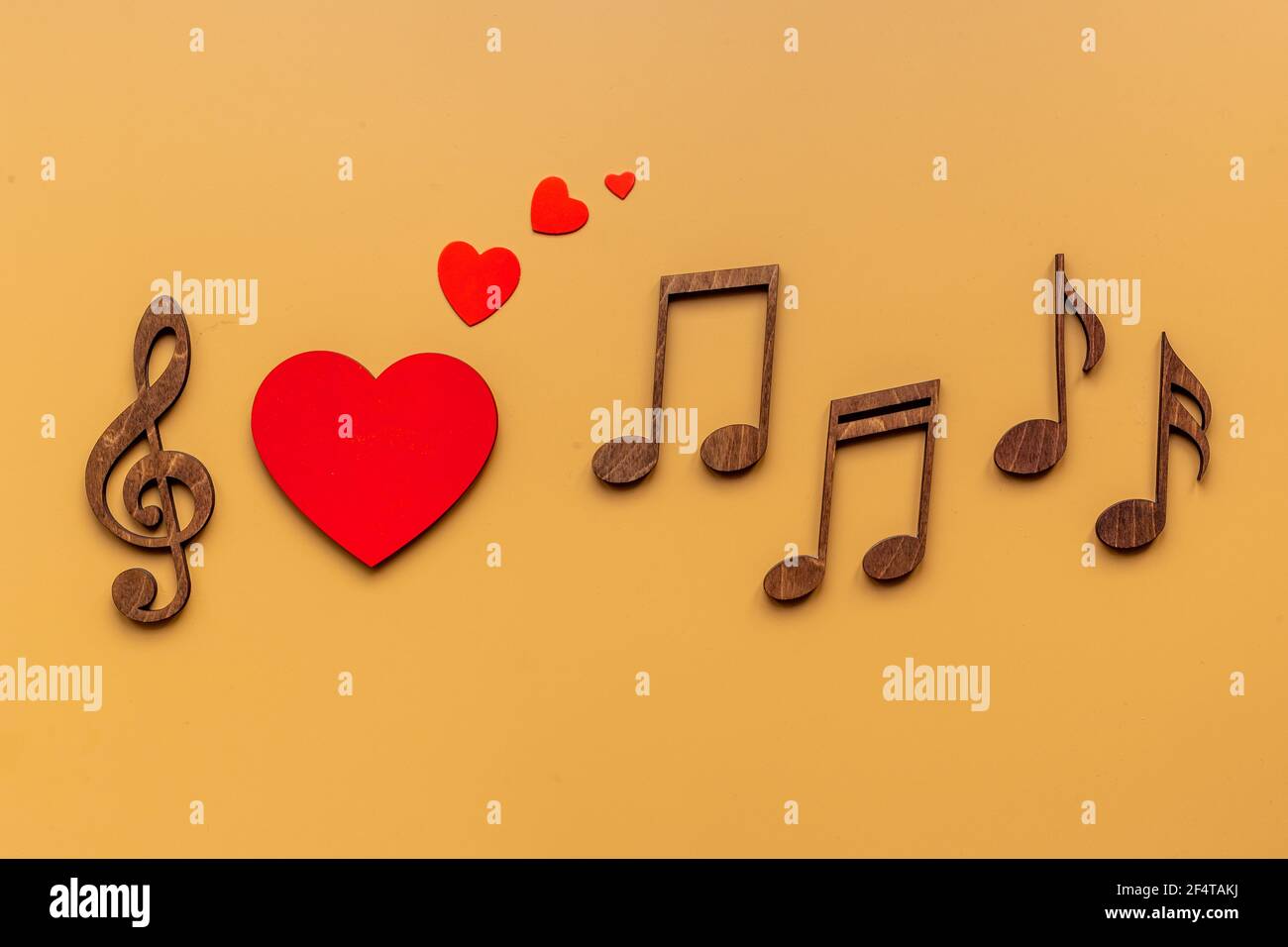 Musical notes with heart shape. Love music concept Stock Photo - Alamy
