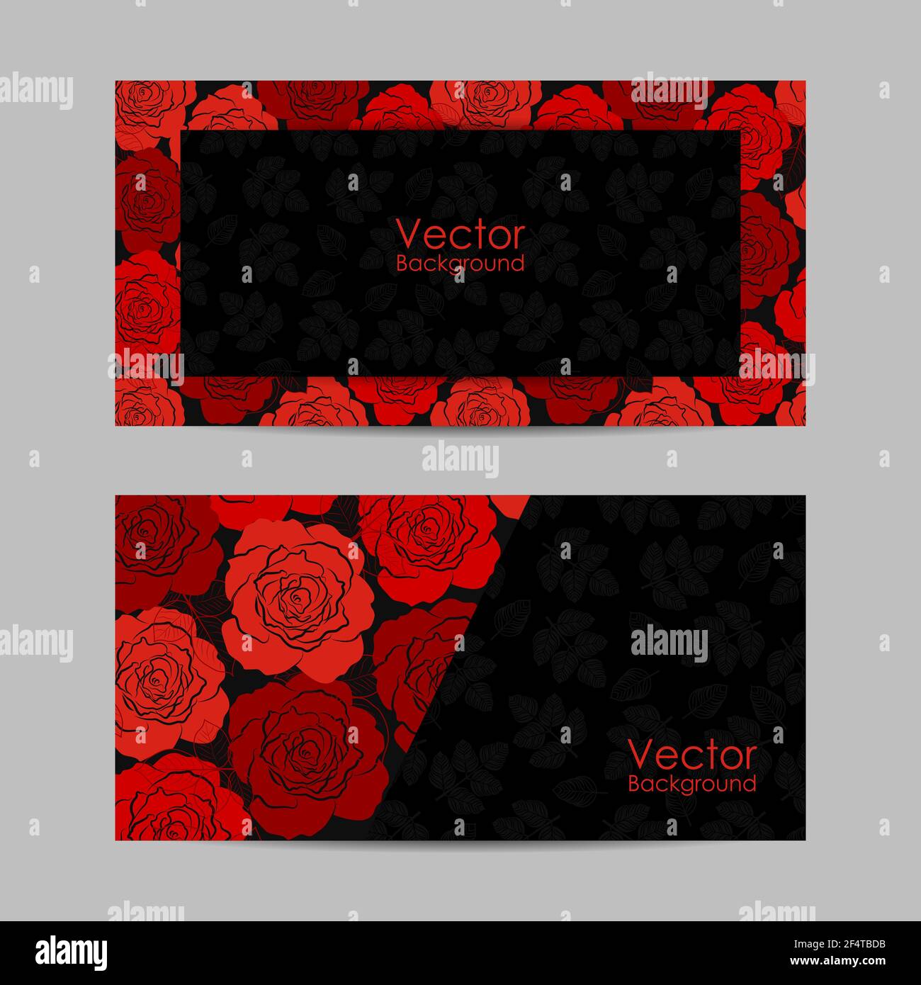 Set of horizontal banners with beautiful roses Stock Vector Image & Art ...