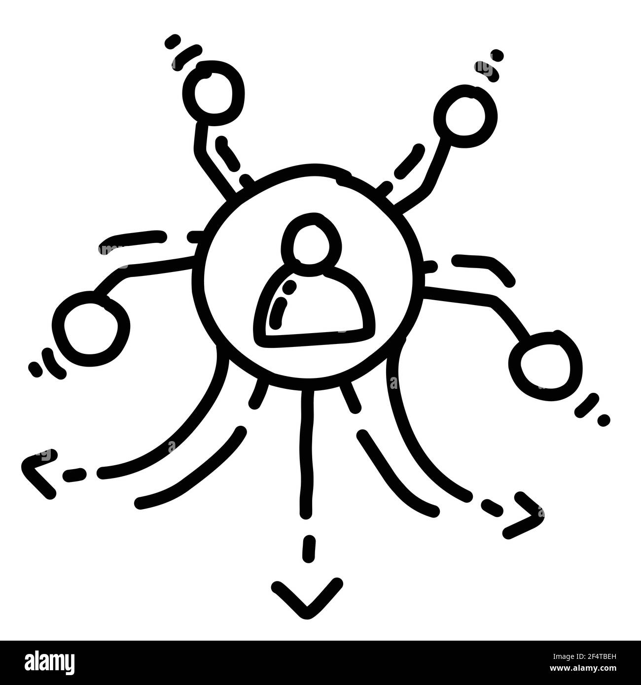 Business sharing hand drawn icon design, outline black, doodle icon ...