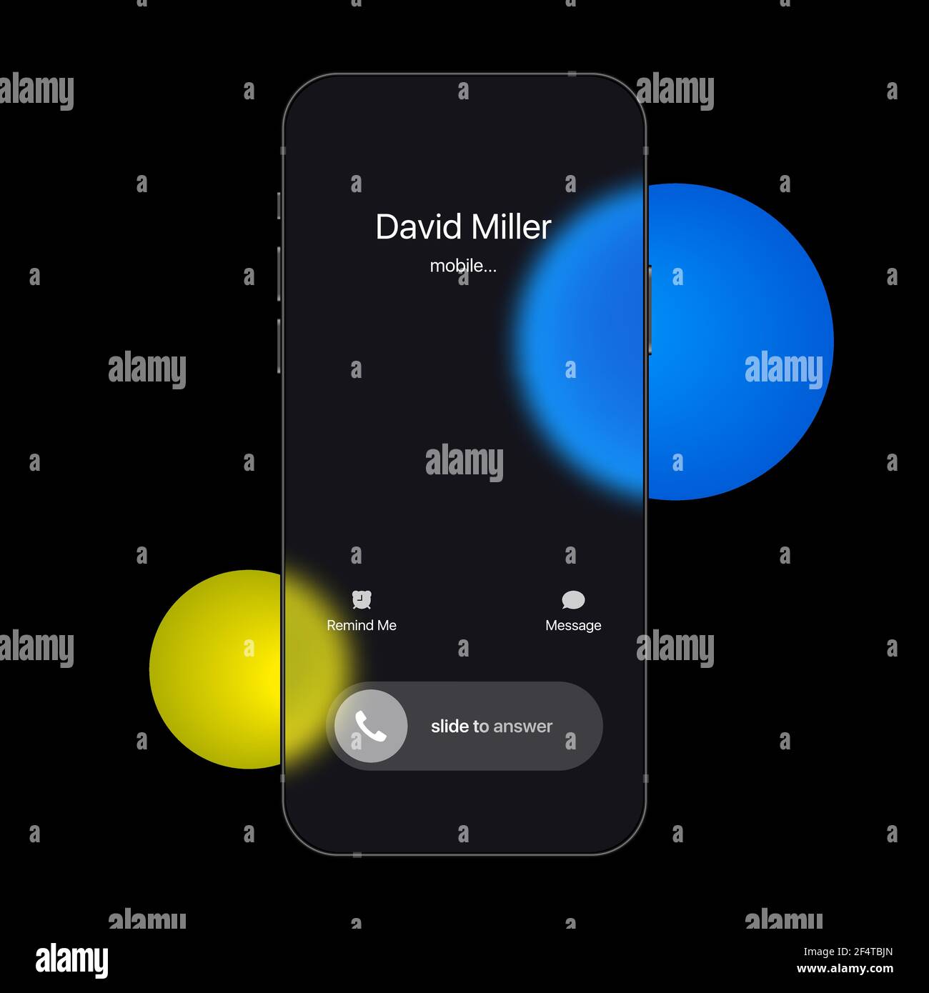 Glassmorphism Smartphone Call Screen Mockup. Vector illustration Stock ...
