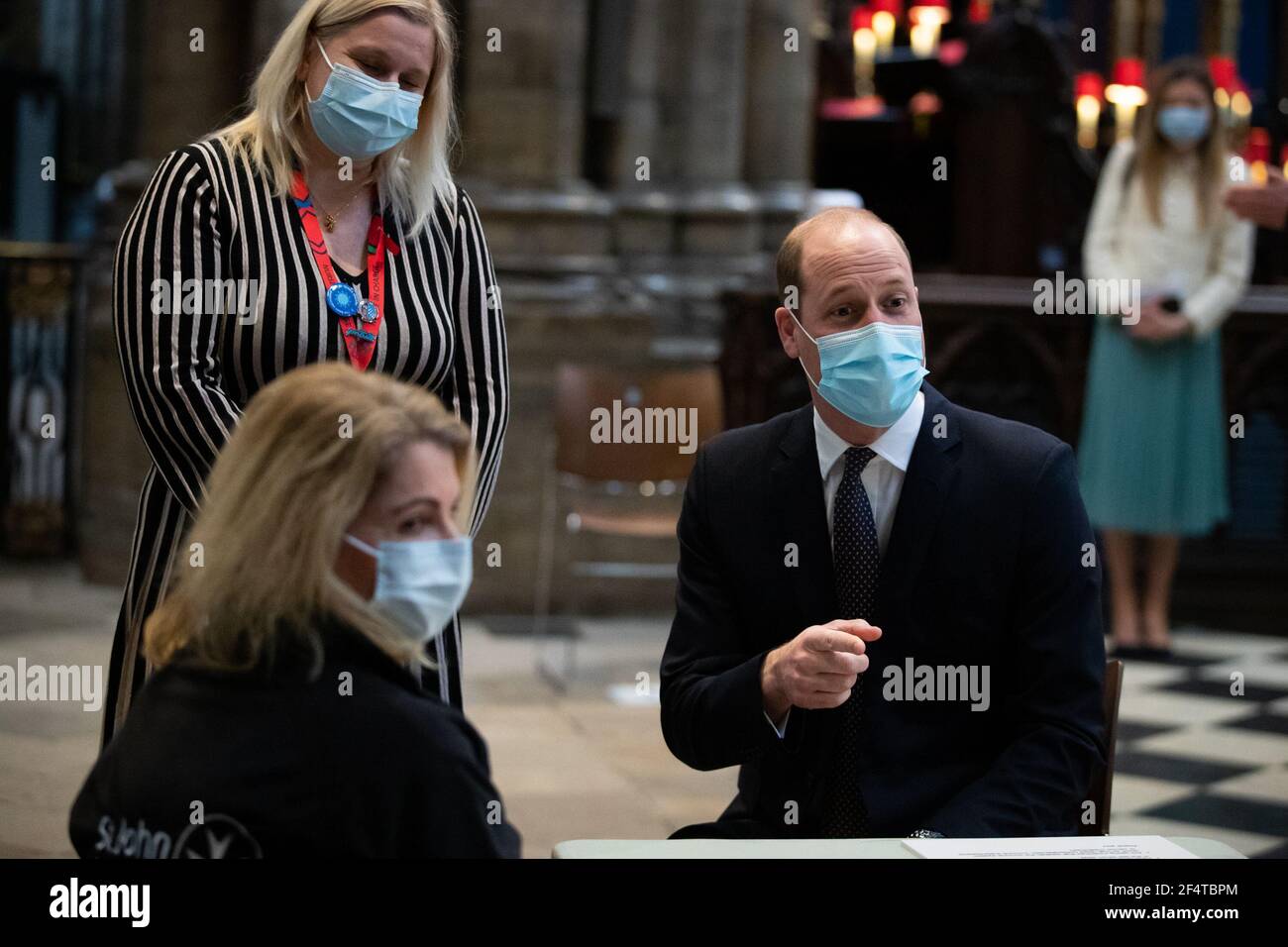 The Duke of Cambridge speaks to a St John Ambulance volunteer with ...
