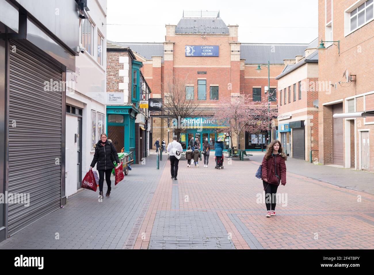 Middlesbrough UK 23rd March 2021 - Middlesbrough town centre on the ...