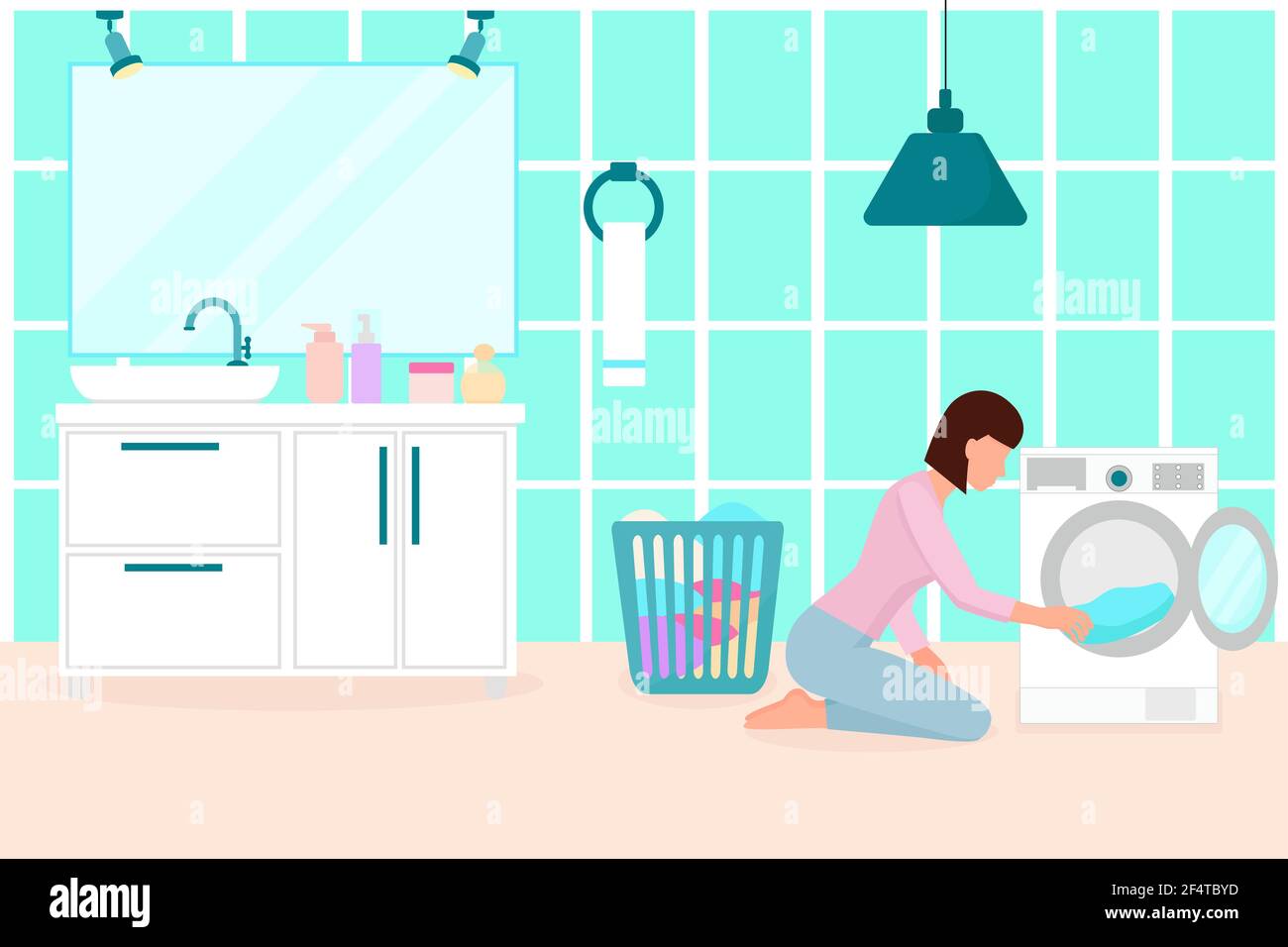 Laundry room cartoon hi-res stock photography and images - Alamy