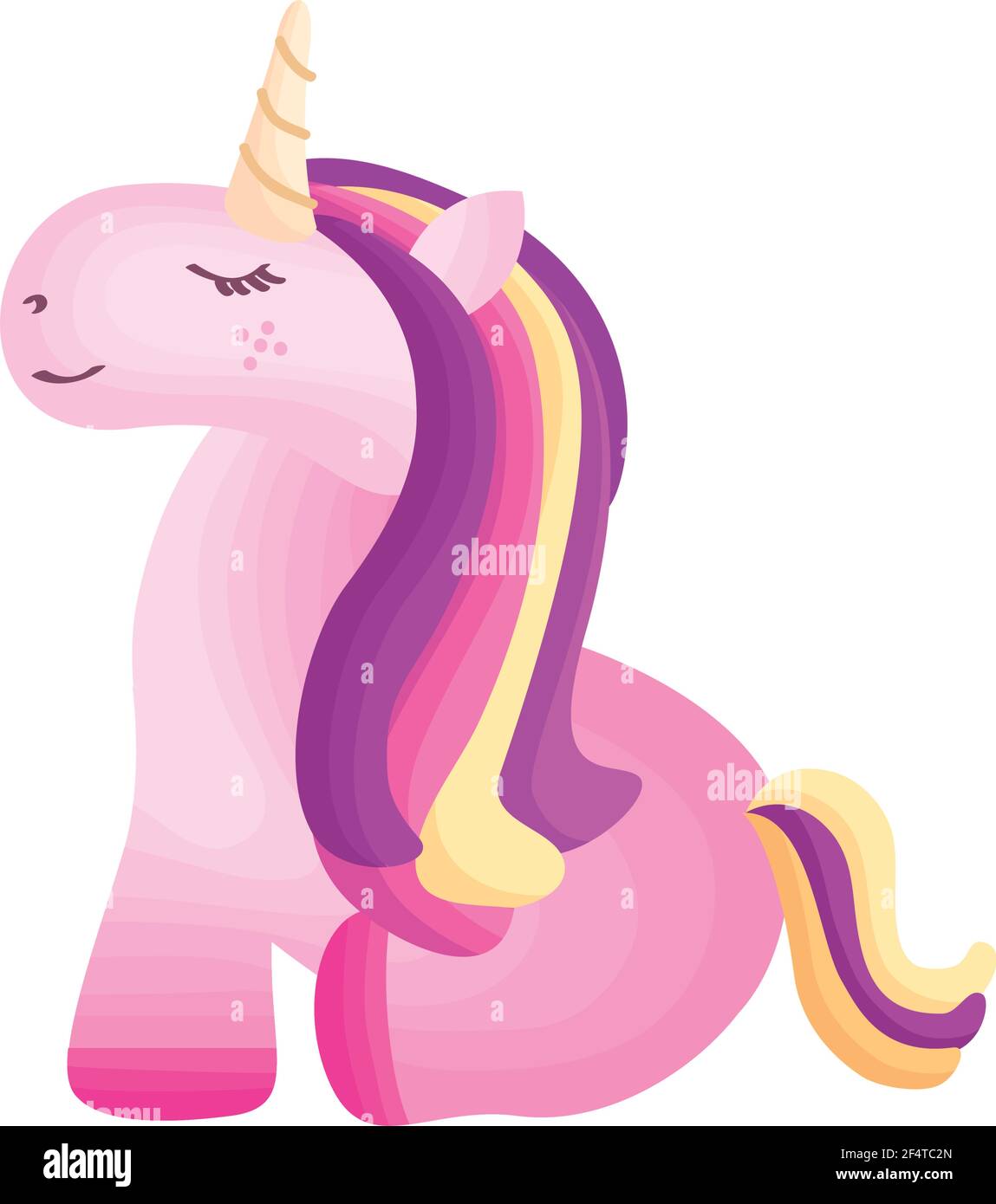 cute baby unicorn seating character Stock Vector Image & Art - Alamy