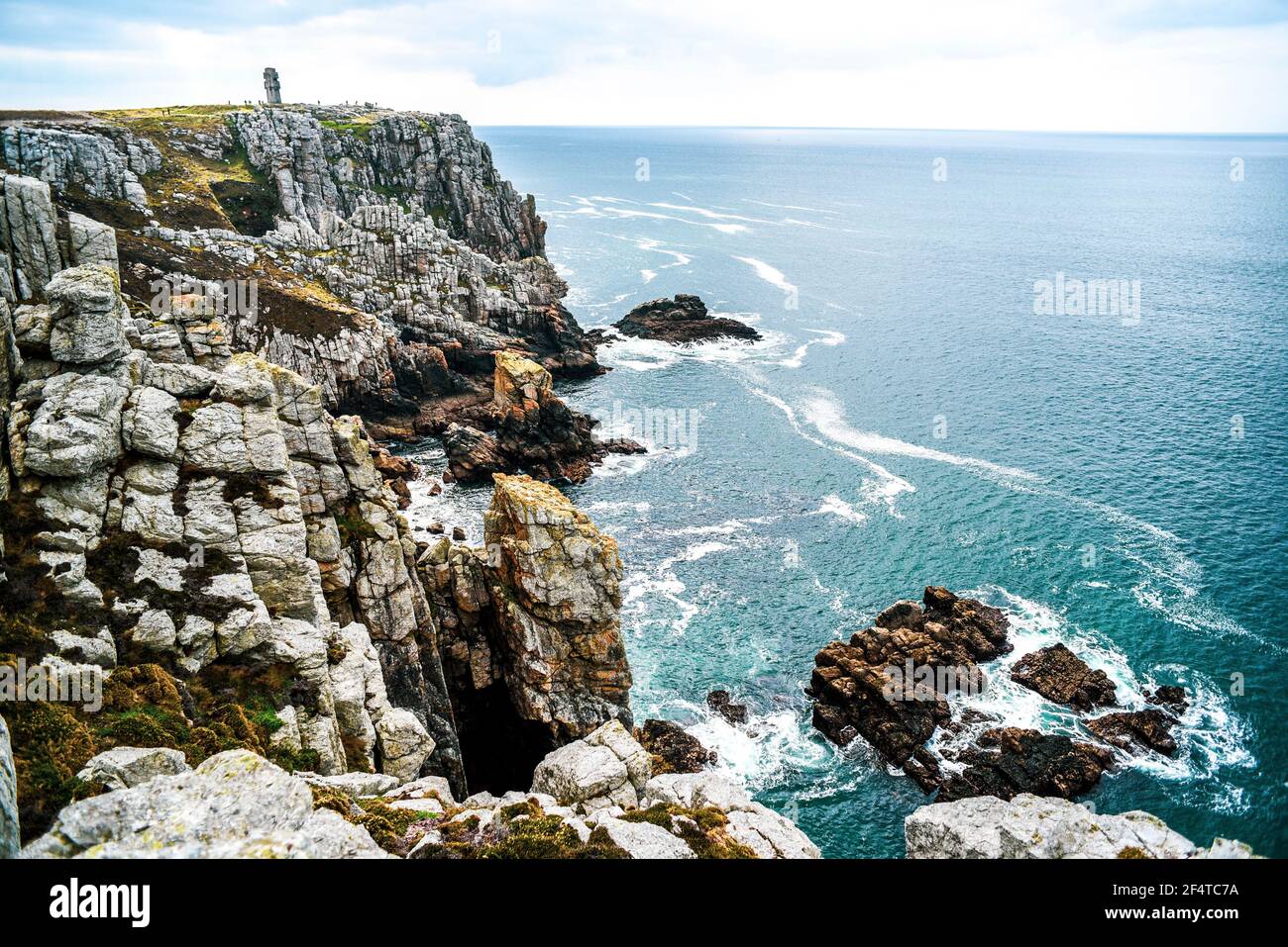 The beautiful and rocky coast of France, the bays between the rocks ...