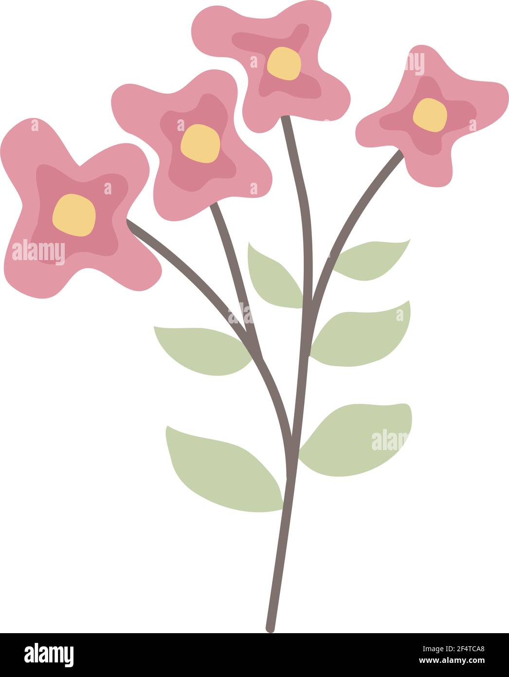 pink flowers garden nature icon Stock Vector Image & Art - Alamy