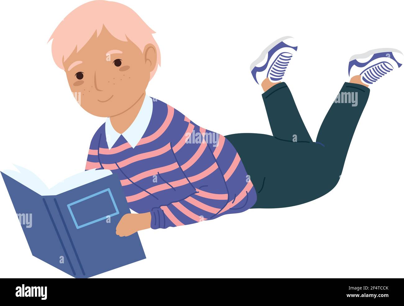 little boy with book character Stock Vector Image & Art - Alamy