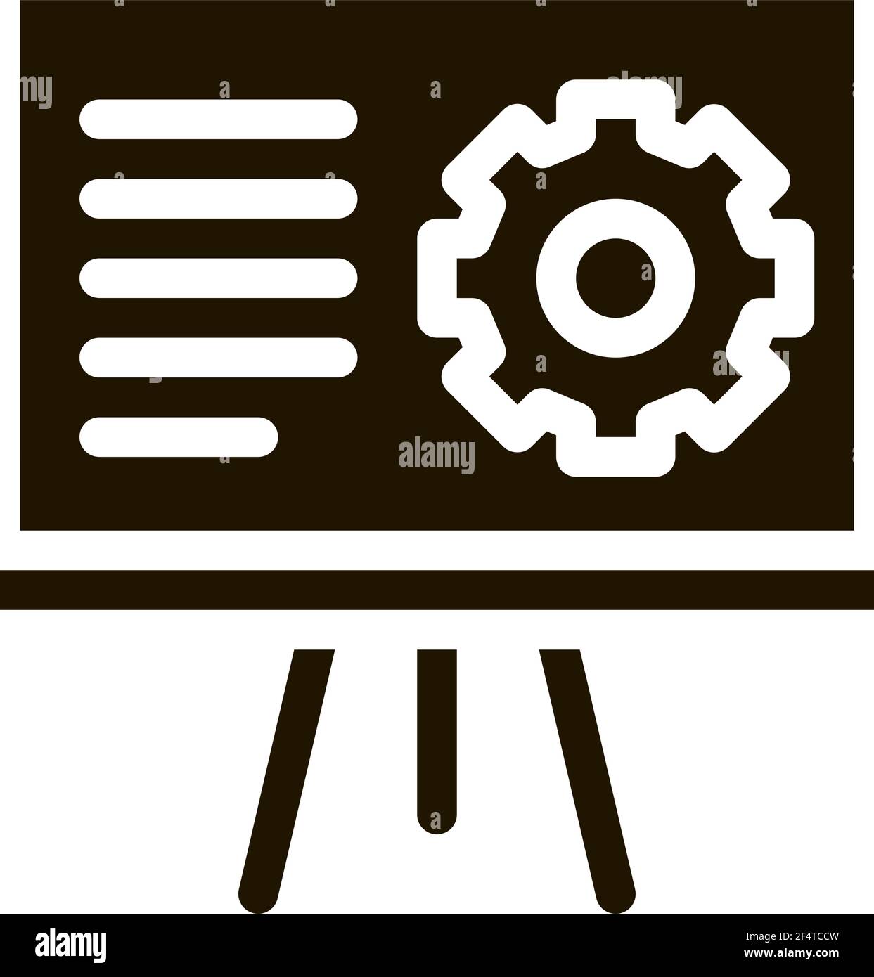 Presentation Gear Icon Vector Glyph Illustration Stock Vector Image ...