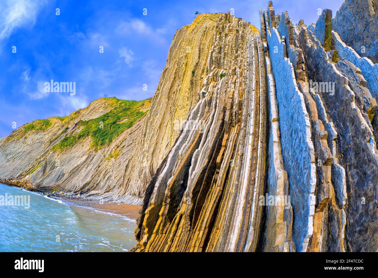 Steeply-tilted Layers of Flysch, Flysch Cliffs, Basque Coast UNESCO ...