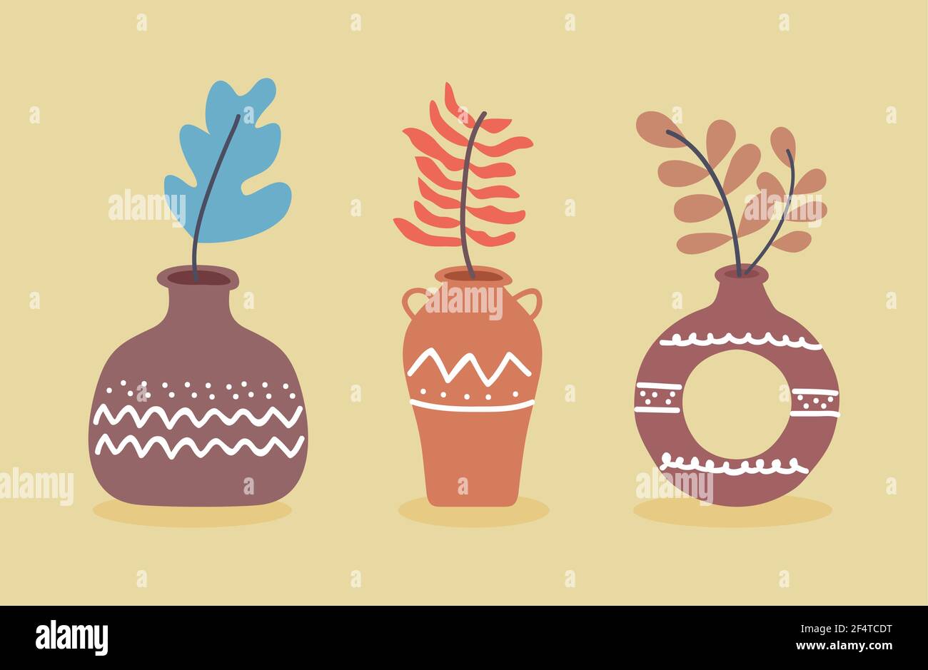 ceramic pots abstract art style Stock Vector Image & Art - Alamy