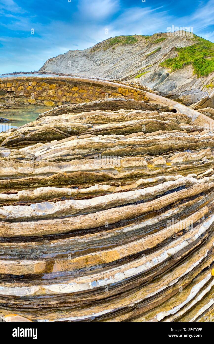 Steeply-tilted Layers of Flysch, Flysch Cliffs, Basque Coast UNESCO ...