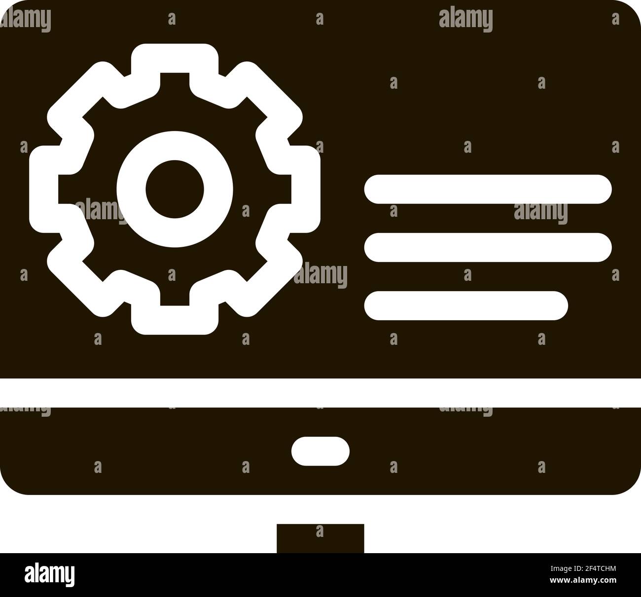 Gear On Display Icon Vector Glyph Illustration Stock Vector Image & Art ...