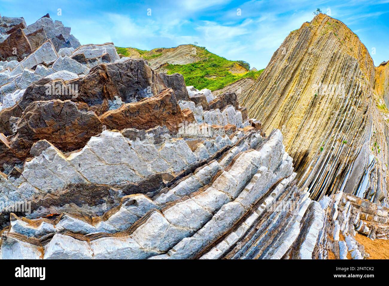 Steeply-tilted Layers of Flysch, Flysch Cliffs, Basque Coast UNESCO ...