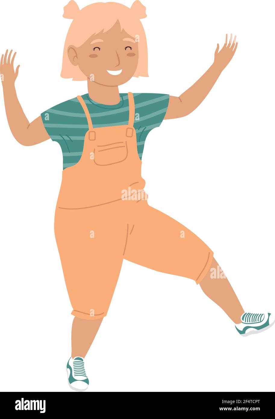 happy cute girl playing character Stock Vector Image & Art - Alamy
