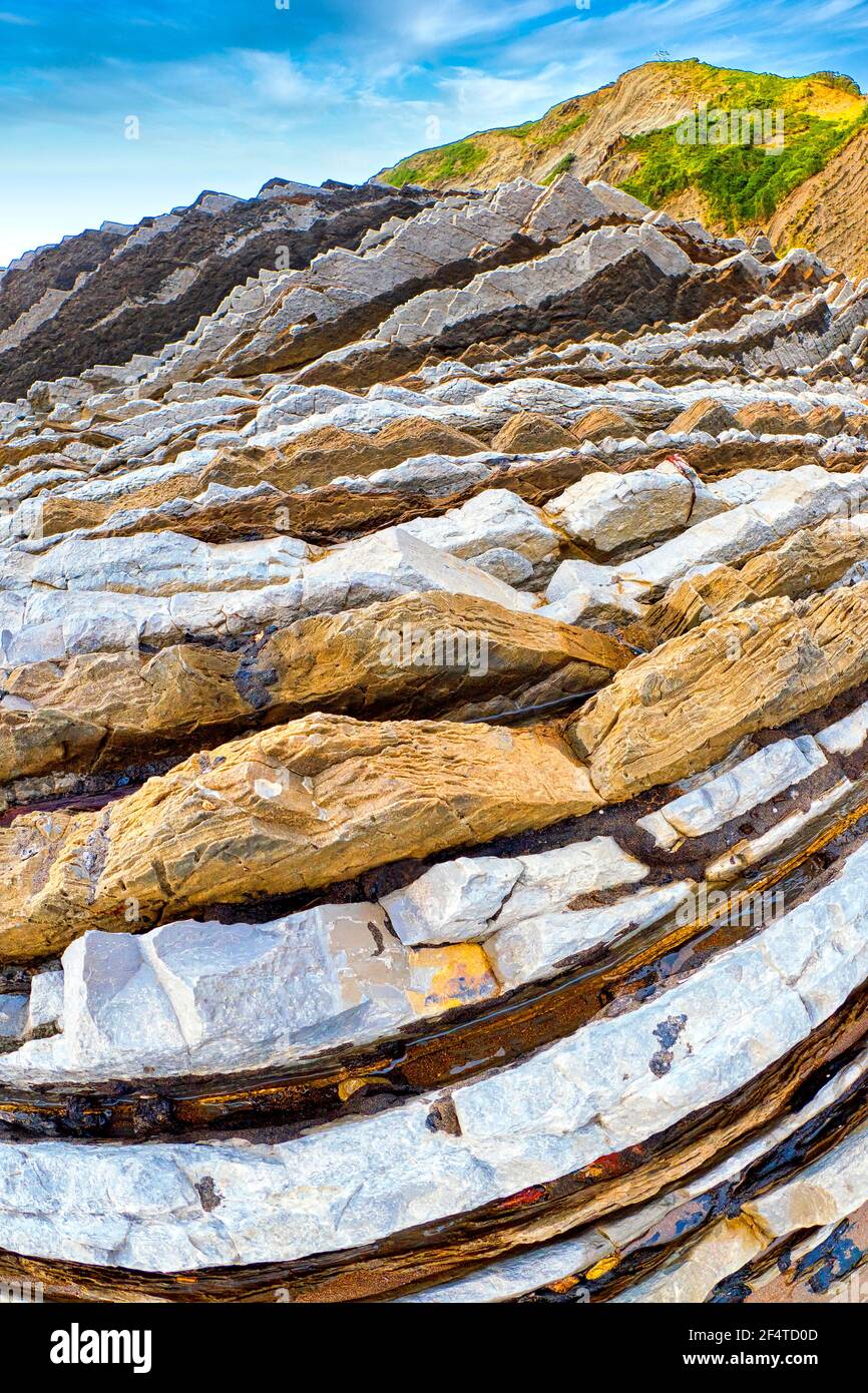 Steeply-tilted Layers of Flysch, Flysch Cliffs, Basque Coast UNESCO ...
