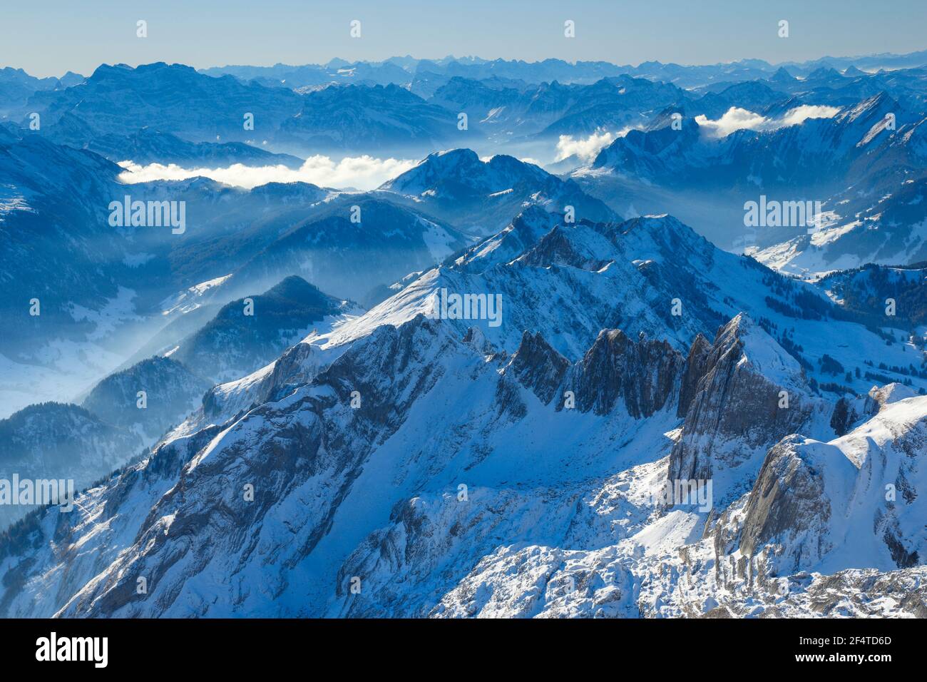 geography / travel, Switzerland, view from the Saentis, Appenzell ...