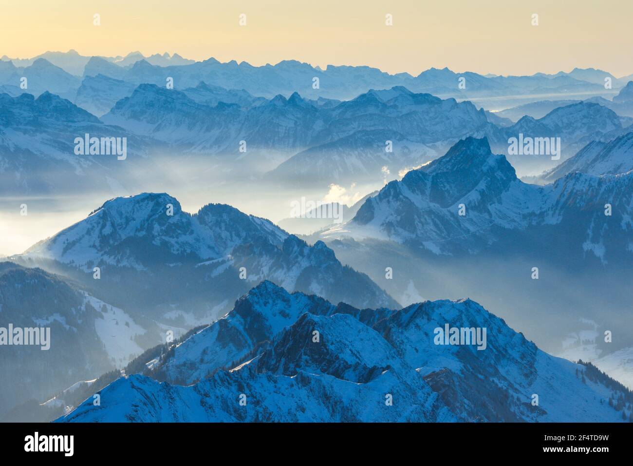 geography / travel, Switzerland, view from the Saentis, Appenzell ...