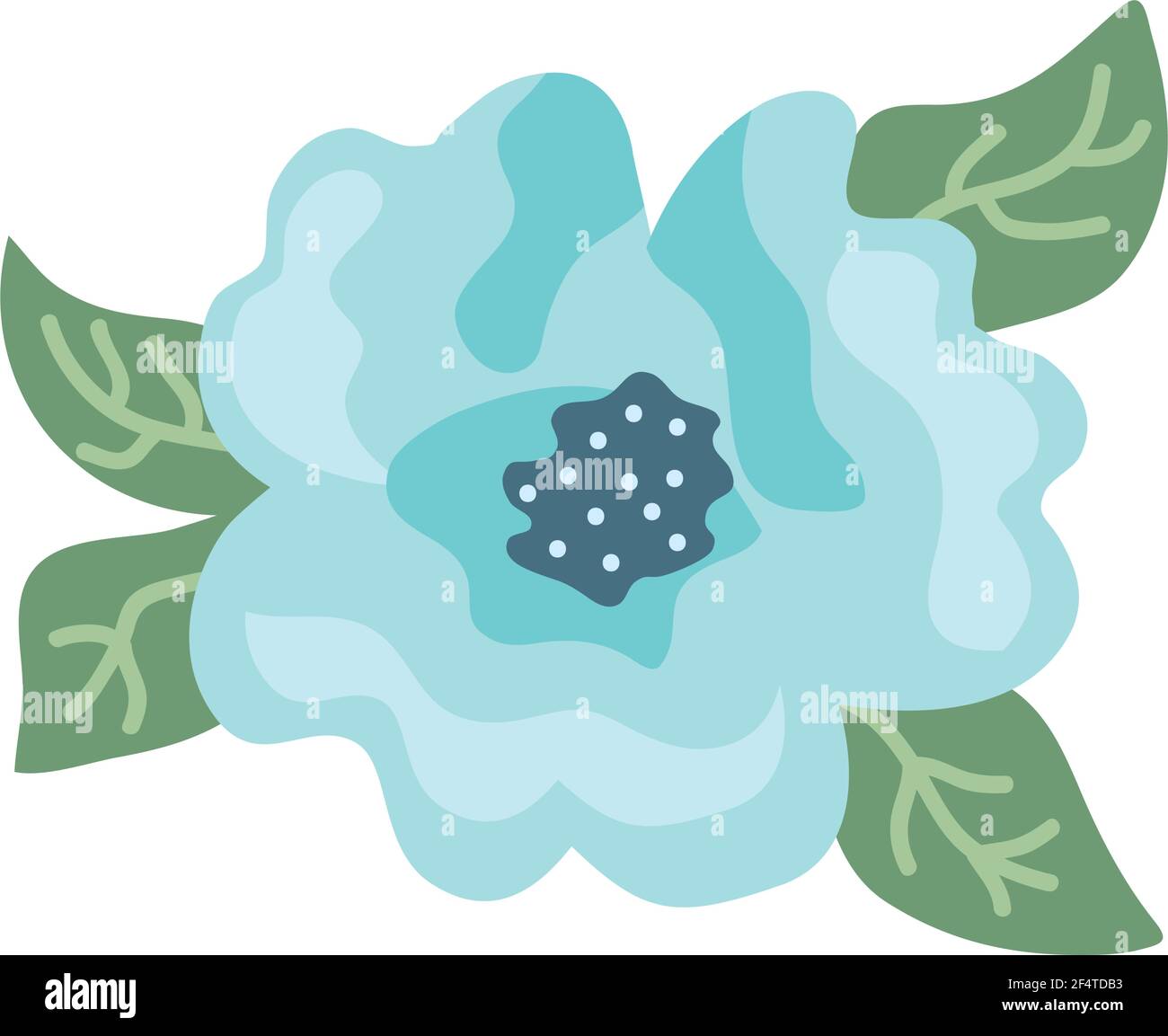Cute blue flower leafs Stock Vector Images - Alamy