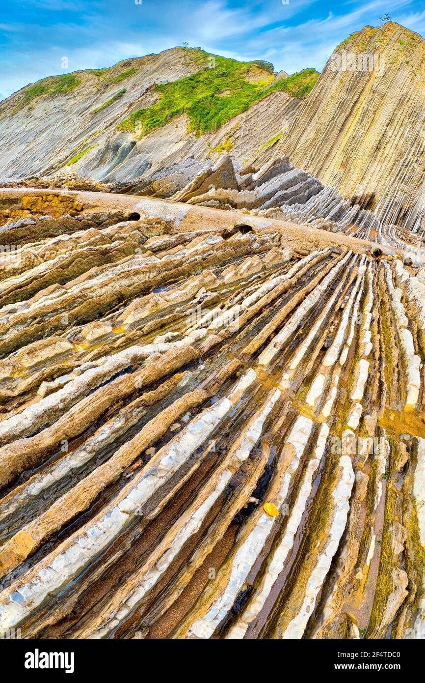 Steeply-tilted Layers of Flysch, Flysch Cliffs, Basque Coast UNESCO ...