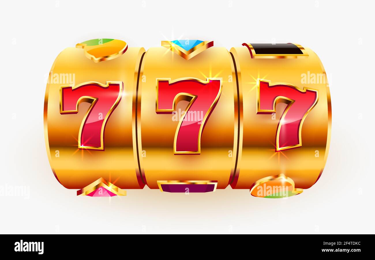 Golden slot machine wins the jackpot. 777 Big win concept. Casino ...