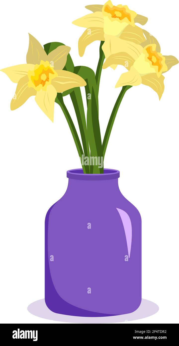 Yellow daffodils flowers spring plant Stock Vector Images - Alamy