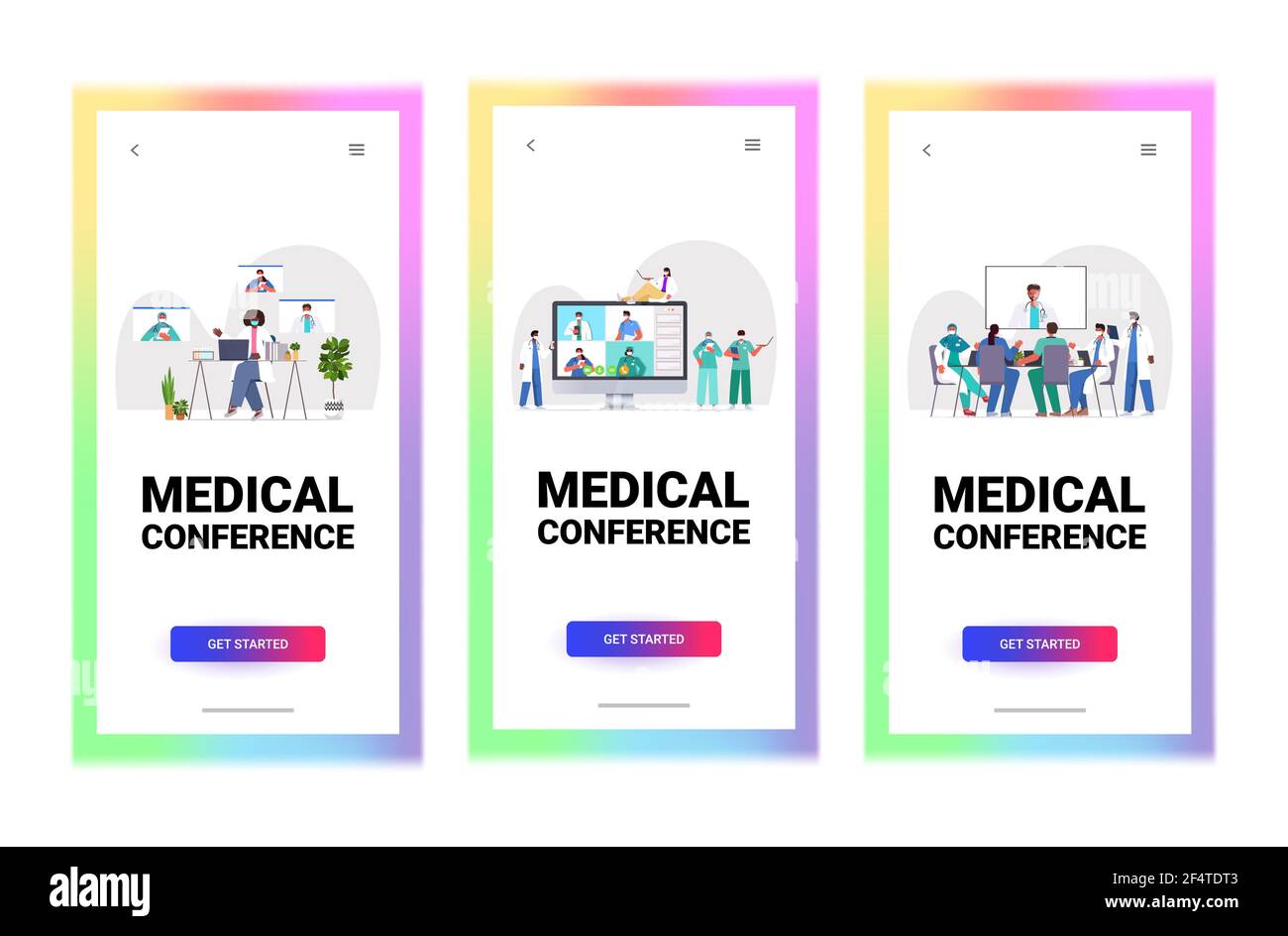 set doctors having video conference mix race medical specialists ...